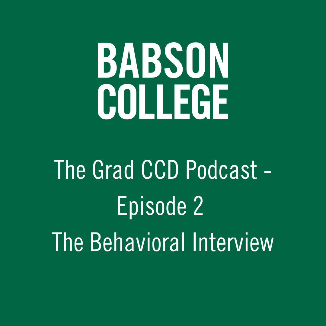 The Grad CCD MBA Podcast and Resources | Babson College